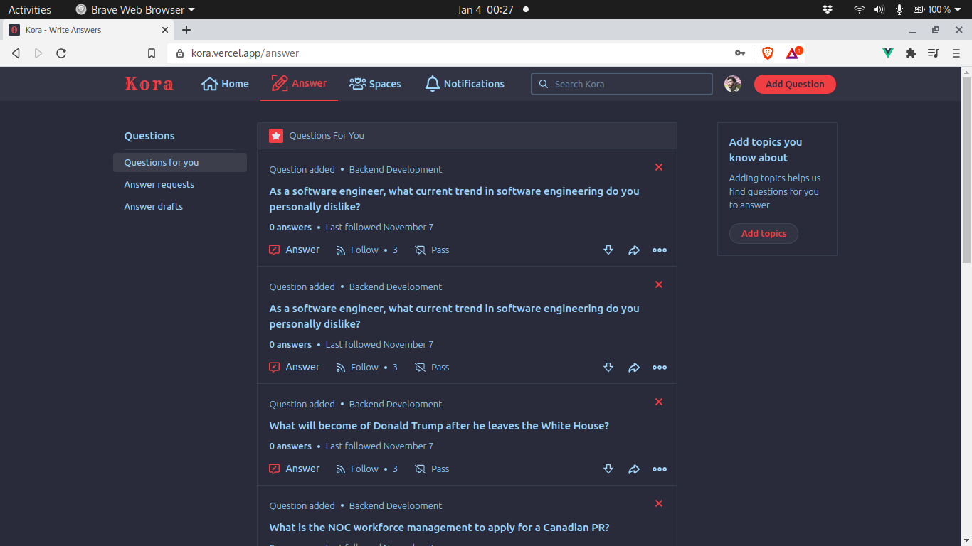 GitHub - Mayowa-Ojo/kora-client: Client repository for kora (a full-stack clone of the Quora web ...